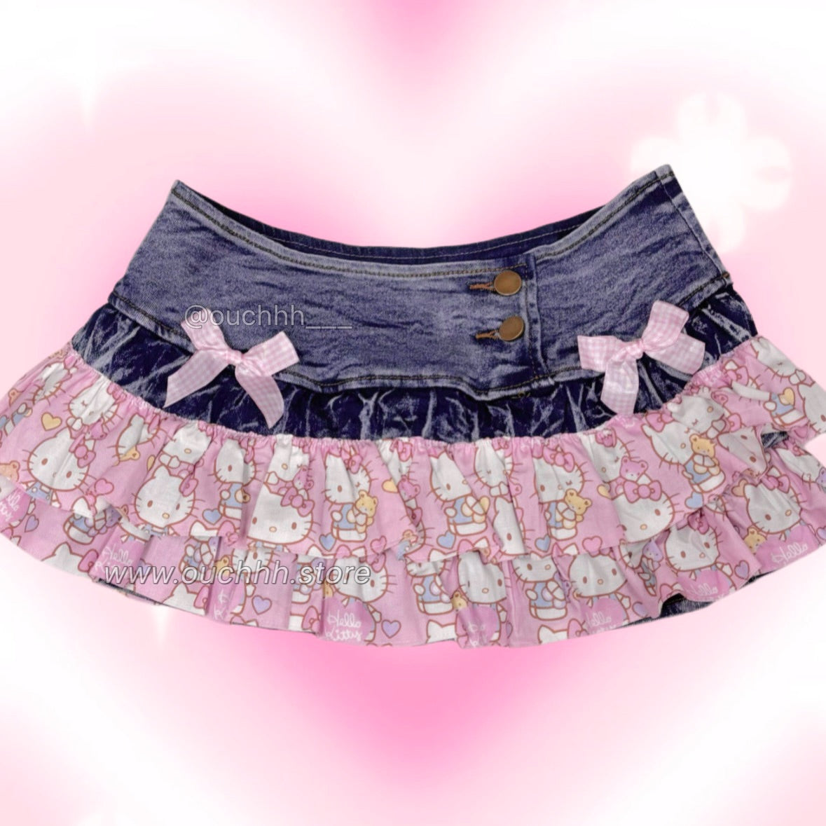 Hello Kitty Trim Mid Rise Mini Skirt (Light Pink)